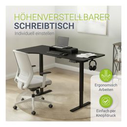 Juskys H&ouml;henverstellbarer Schreibtisch Office Stand 160x75cm - elektrisch, Memory-Funktion - Schwarz