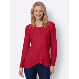 WITT Damen Langarm-Pullover mit asymmetrischem Saum, erdbeere, Gr&ouml;&szlig;e 40
