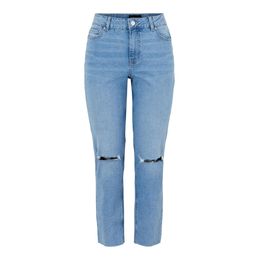 Pieces Jeans 'Luna' Damen Gr&ouml;&szlig;e 28 blue denim / braun