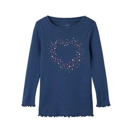 name it Shirt 'NMFNIMMA' M&auml;dchen Gr&ouml;&szlig;e 92 blau / marine / eosin / schwarz