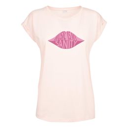 Mister Tee Shirt 'Music Is My Sanity' Damen Gr&ouml;&szlig;e S pink / wei&szlig;
