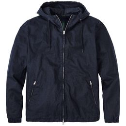 LangerChen Herren-Kapuzenjacke Leinen S Navy