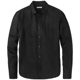 Knowledge Cotton Apparel Herren-Leinenhemd L Schwarz