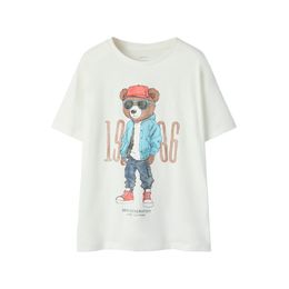 name it T-Shirt 'NKMDOBS' Jungen Gr&ouml;&szlig;e 146/152 azur / schoko / hellrot / wei&szlig;