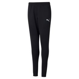 Puma Kinder Trainingshose "TEAMRISE POLY TRAINING PANTS JR", schwarz-wei&szlig;, Gr. 152, unifarben, Piqu&eacute;, Obermaterial: 100% Polyester, Hosen, f&uuml;r