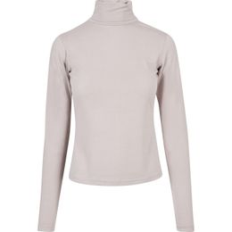 Urban Classics M&auml;dchen Langarmshirt "Urban Classics Damen Ladies Modal Turtleneck Longsleeve"warmgrau, Gr. XS, unifarben, 77% Modal, 23% Polyester,