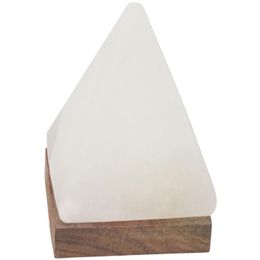Salzkristall-Tischlampe "USB-Pyramide", &Oslash; 7cm H: 11cm, 1 Stk., wei&szlig;, Himalaya Salt Dreams, Leuchten, Handgefertigt aus Salzkristall - jeder Stein ein