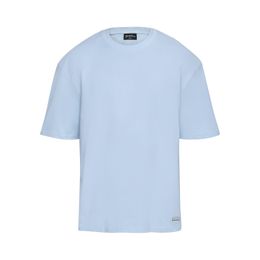DROPSIZE Damen T-Shirt "Dropsize Herren Heavy Oversize Metal Patch Basic T-Shirt"baby blau, Gr. XS, bedruckt, 100% Baumwolle, Shirts