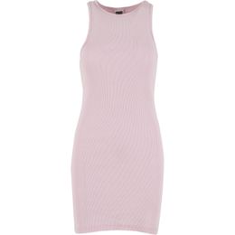 Shirtkleid Urban Classics "Urban Classics Ladies Washed Rib Jersey Dress", Damen, Gr. M, US-Gr&ouml;&szlig;en, blushedrose, 100% Baumwolle, unifarben, slim fit, Rundhals, Kleider Shirtkleid