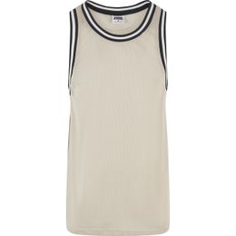 Tanktop Urban Classics "Urban Classics Herren Mesh Tanktop", Herren, Gr. M, softseagrass, 100% Polyester, unifarben, loose fit, Tops Tanktop