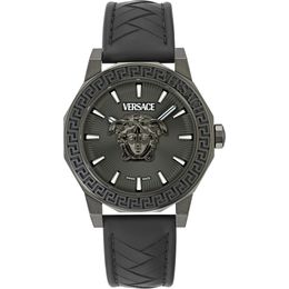 Versace "MEDUSA DECO GENT" Armbanduhr, Herrenuhr, Swiss Made, Saphirglas, Lederarmband, analog