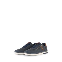 Tom Tailor Herren Sneaker aus strukturiertem Lederimitat, blau, Uni, Gr. 40