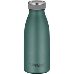 THERMOCAF&Eacute; Isolierflasche "TC BOTTLE, aus doppelwandigem Edelstahl, sp&uuml;lmaschinenfest", 350mlmoss gr&uuml;n mat, Trinkflaschen, gummierter Drehverschluss,