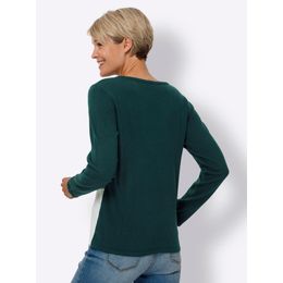 Classic Basics Damen Strickpullover "Langarm-Pullover", gr&uuml;n, Gr. 38, gemustert, mehrfarbig, 100% Polyacryl, Pullover