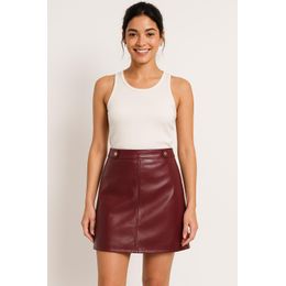Only Damen Lederimitatrock "ONLISABEL HW FAUX LEATHER SKIRT PNT", lila, Gr. M, unifarben, Obermaterial: 100% Polyester, R&ouml;cke