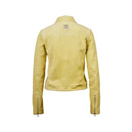 Freaky Nation Damen Lederjacke "Sweet Girly-FN", gelb, Gr. M, Oberstoff: 100% Leder. Futter: 100% Baumwolle, Jacken