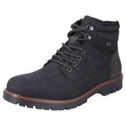 Rieker Herren Winterstiefelette, Gr. 45, schwarz, Lederimitat, Textil, Schuhe, Winterboots, Schn&uuml;rstiefelette mit TEX-Membran