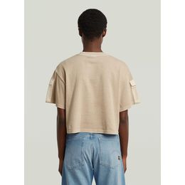 G-Star Raw G-STAR Damen T-Shirt "Washed Mix Boxy Cropped T-Shirt", beige, Gr. S, Obermaterial: 100% Baumwolle, Shirts
