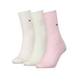 Tommy Hilfiger Damen Socken "TH WOMEN SOCK 3P GIFTBOX", Gr. 39, pink, Obermaterial: 62% Baumwolle, 36% Polyamid, 2% Elasthan, Socken