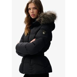 Superdry Damen Steppjacke "FUJI BELTED PUFFER"schwarz, Gr. XL, unifarben, Web, Obermaterial: 100% Polyester, Jacken