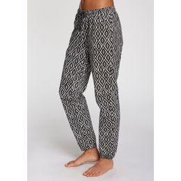 Vivance Dreams Damen Pyjamahose, Gr. 44, schwarz-wei&szlig;, Single Jersey, Obermaterial: 100% Baumwolle, gemustert, Basic, Hosen, mit elastischem Hosensaum