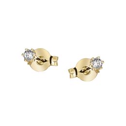 Firetti Damen Paar Ohrstecker "Schmuck Geschenk Gold 375 Ohrschmuck Solit&auml;r", 2,9mm, 0,1 P2 = erkennbare Einschl&uuml;sse, Diamanten Gelbgold 375, gold,
