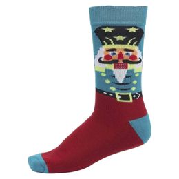 Urban Classics Damen Basicsocken "Urban Classics Unisex Christmas Nutcracker Socks 3-Pack", Gr. 35multicolor, Baumwolle, Elasthan, Polyester, Socken