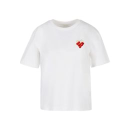 MISS TEE Damen T-Shirt "Miss Tee Cherrie Lovers Tee"wei&szlig;, Gr. XS, bedruckt, 100% Baumwolle, Shirts
