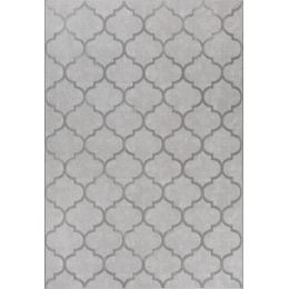 Teppich the carpet, B:140cm H:12mm L:200cm, grau, Polyester, Ankleidezimmer, Teppiche, "Knight", moderner Wohnzimmer Teppich elegant gl&auml;nzender Flor