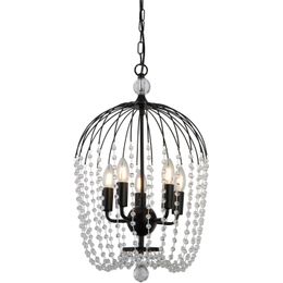 Searchlight H&auml;ngeleuchte "Shower 5Lt Pendant", 5, &Oslash; 36cm H: 46cm, 1 Stk., schwarz, Wohnzimmer, Leuchten