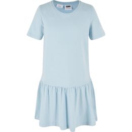 Urban Classics M&auml;dchen Shirtkleid "Urban Classics Damen Girls Valance Tee Dress"oceanblau, Gr. 122, unifarben, 100% Baumwolle, Kleider