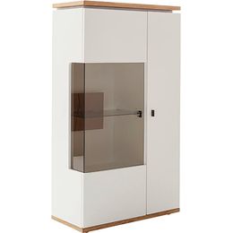 Highboard MCA furniture, B:80cm H:143cm T:37cm, wei&szlig;, Glas, Spanplatte, Wohnzimmer, Sideboards, "Matadi Highboard", Highboard, Wei&szlig;, Holzabsetzung, 2