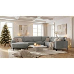 Wohnlandschaft OTTO HOME, B:342cm H:85cm T:260cm, grau, 100% Polyester, Sofas, "OLAND U-Form, XXL, B: 342 cm, Skandi-Design", Skandi-Design in