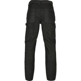 Urban Classics Herren Bequeme Jeans "Urban Classics Herren Double Knee Jeans"realschwarz washed, Gr. 32, unifarben, 100% Baumwolle, Jeans