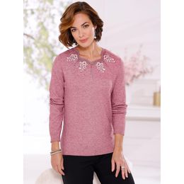 CLASSIC Damen Strickpullover "Pullover", rosa, Gr. 44, meliert, 45% Viskose, 35% Polyamid, 20% Polyester, Pullover