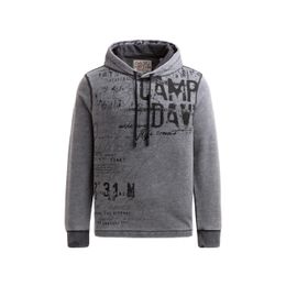CAMP DAVID Herren Kapuzensweatshirtschwarz, Gr. XXXL, bedruckt, Sweatware, Material: Grundmaterial: 100% Polyester, Ausbrenner: 100% Baumwolle,