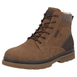Rieker Herren Winterstiefelette, Gr. 41braun, dunkelbraun, Lederimitat, Textil, Basic, Schuhe, Winterboots, Schn&uuml;rboots mit Innenrei&szlig;verschluss und