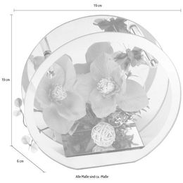 Kunstpflanze I.GE.A., B:19cm H:19cm T:6cm, gelb, Glas, Kunststoff, Badezimmer, Kunstpflanzen