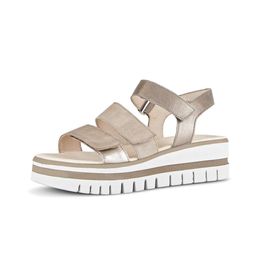 Gabor Damen Plateausandaletten "Plateau Sandale Materialmix Leder", Gr. 35,5beige, Schuhe