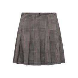 Only Damen Minirock "ONLFINE PLEAT SKIRT BOX JRS", braun, Gr. M, gemustert, Obermaterial: 73% Polyester, 25% Viskose, 2% Elasthan, R&ouml;cke