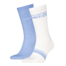Calvin Klein Damen Socken "CK MEN SOCK 2P LOGO STRIPE"sky blau, Obermaterial: 71% Baumwolle, 27% Polyamid, 2% Elasthan, Socken