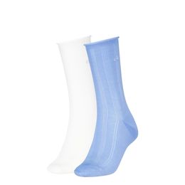 Calvin Klein Damen Socken "CK WOMEN SOCK PELERINE"sky blau, Baumwollmischung, Socken, mit kleinem Rollbund, elastisch, Cotton-Mix