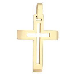 Adelia&acute;s ADELIA ́S Herren Kettenanh&auml;nger "Herren Anh&auml;nger &ndash; Kreuz Kreuzanh&auml;nger aus Edelstahl", Edelstahlgold, Edelstahl, Schmuckanh&auml;nger, Ideal zum