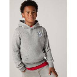 LEVI'S KIDS Jungen Kapuzensweatshirt "LVB MODERN CREST HOODIE"grau heather, Gr. 8, meliert, Sweatware, Obermaterial: 60% Baumwolle, 40% Polyester,