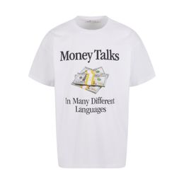 T-Shirt "Upscale by Mister Tee Money Talks Oversize Tee", Damen, Gr. M, wei&szlig;, 100% Baumwolle, UPSCALE BY MISTER TEE, bedruckt, oversize, Rundhals, Shirts T-Shirt