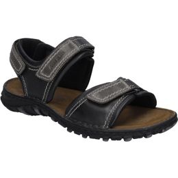 Josef Seibel Herren Sandale "Canim, schwarz/grey/schwarz", Gr. 45, schwarz, Obermaterial: 100% Rindsleder Leather cow., Schuhe