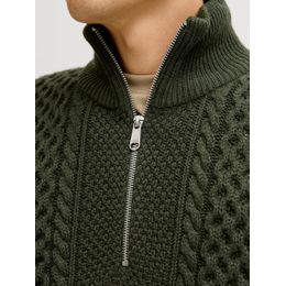 Jack & Jones JACK & JONES Herren Troyer "JJPAUL KNIT HALF ZIP"duffel bag, Gr. S, unifarben, Strick, Obermaterial: 82% Polyacryl, 18% Baumwolle, Pullover