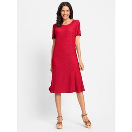 Inspirationen Damen A-Linien-Kleid "Jersey-Kleid", lila, Gr. 40, unifarben, Strick, 95% Polyester, 5% Elasthan, Kleider