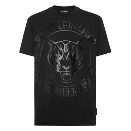 Plein Sport Herren T-Shirt "Tiger", schwarz, Gr. S, Obermaterial: 100% Baumwolle, Shirts