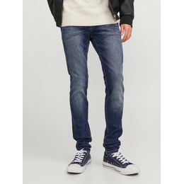 Jack & Jones JACK & JONES Herren Skinny-fit-Jeans "JJILIAM Skinny Jeans mit Used-Waschung f&uuml;r schlanke Silhouette", blau, Gr. 36, Abriebeffekte, Denim/Jeans,